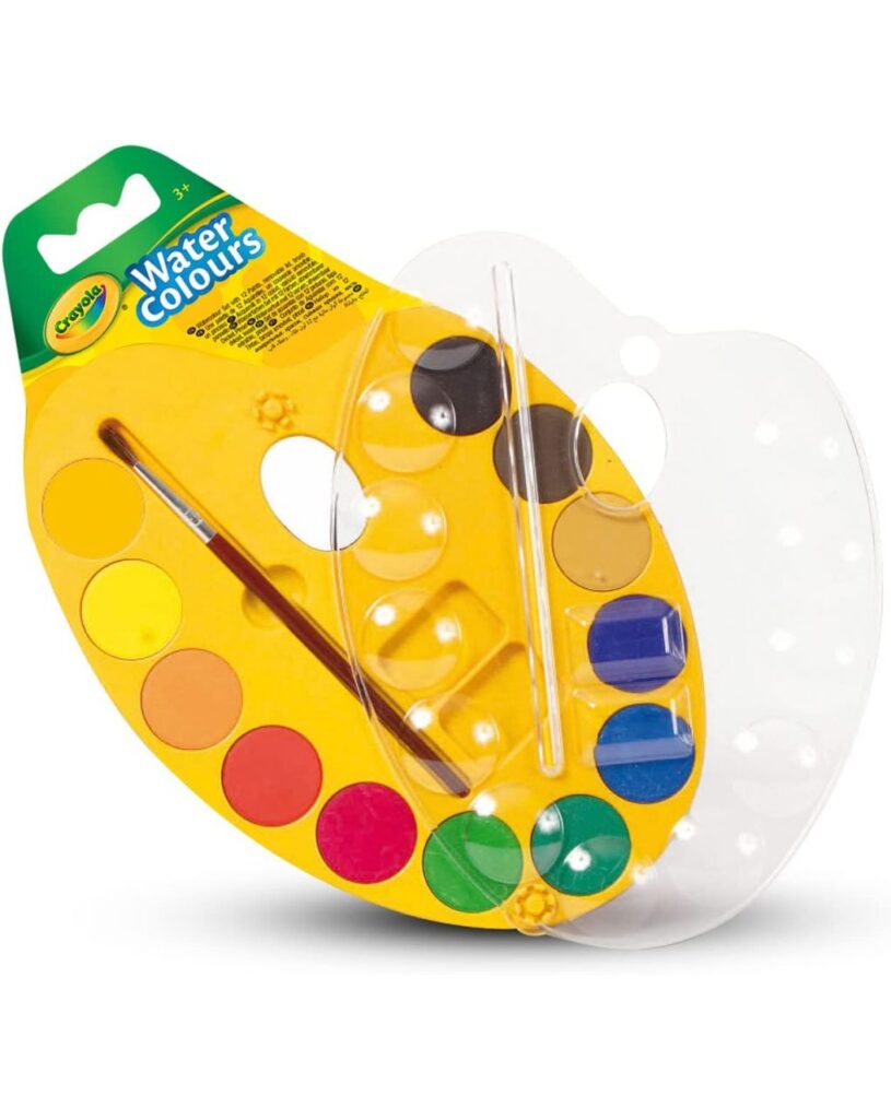 Tavolozza del pittore set con 12 aquerelli e pennello - crayola - Prénatal